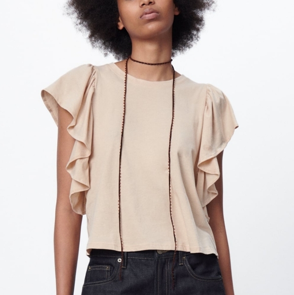 Zara | Tops | Zara Ruffle Top | Poshmark